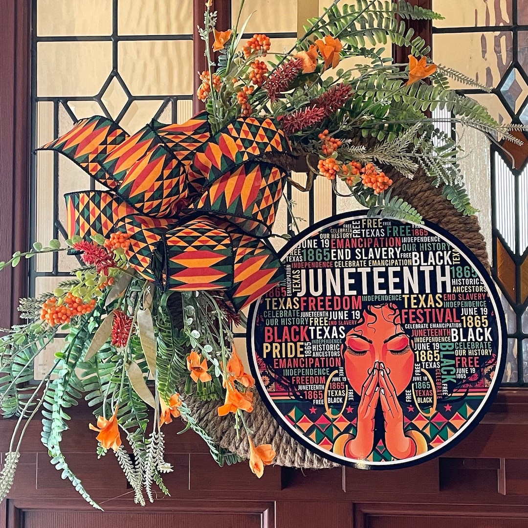 Juneteenth Wreath, Black History Juneteenth Frontdoor Wreath, Black ...