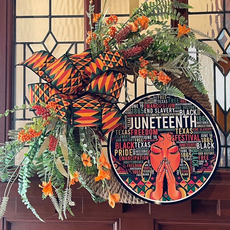 Juneteenth Wreath, Black History Juneteenth Frontdoor Wreath, Black ...