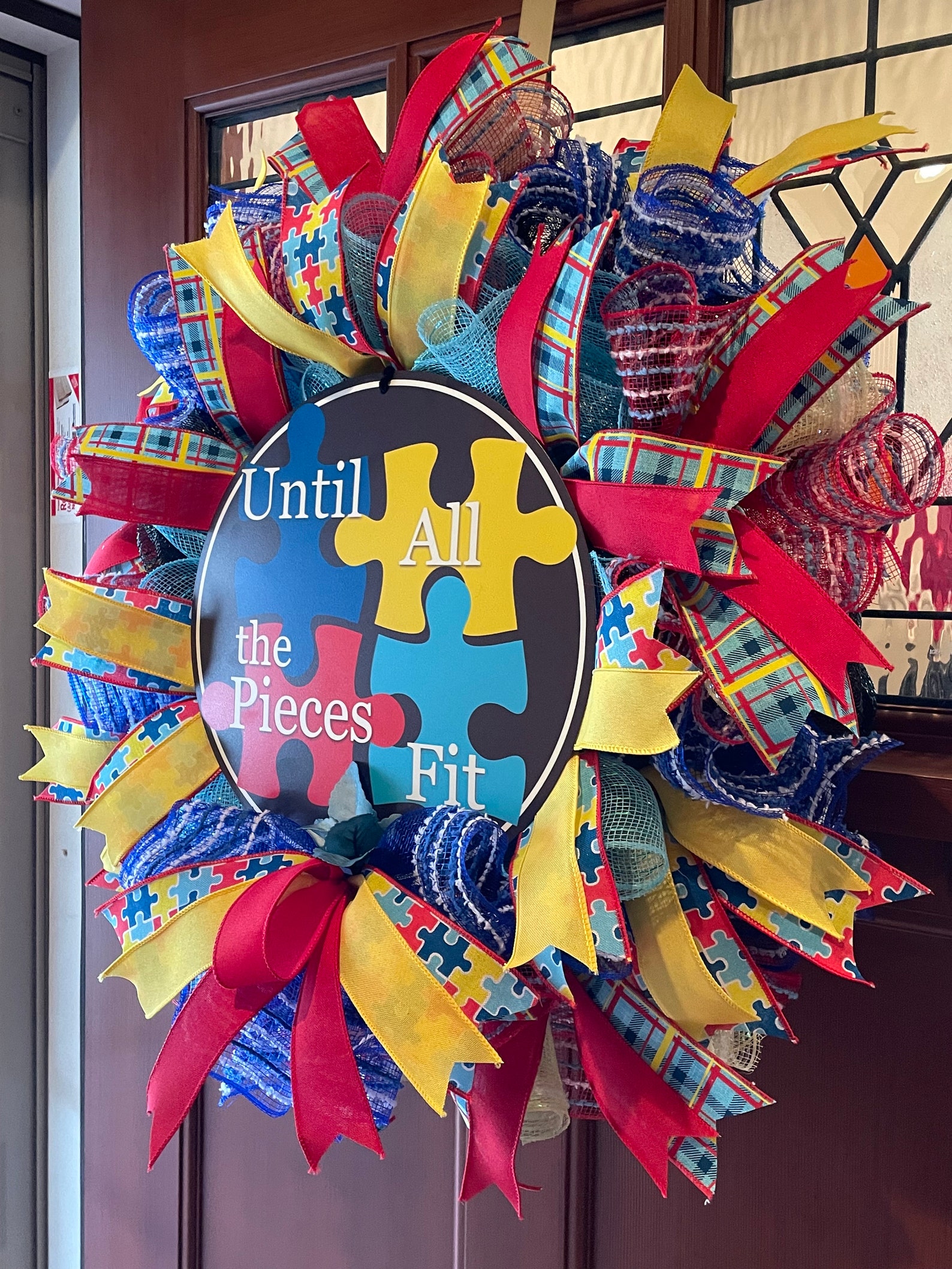 Autism Wreath, Autism Awareness Wreath, Autism Front Door Wreath ...