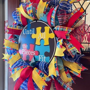 Autism Wreath, Autism Awareness Wreath, Autism Front Door Wreath ...