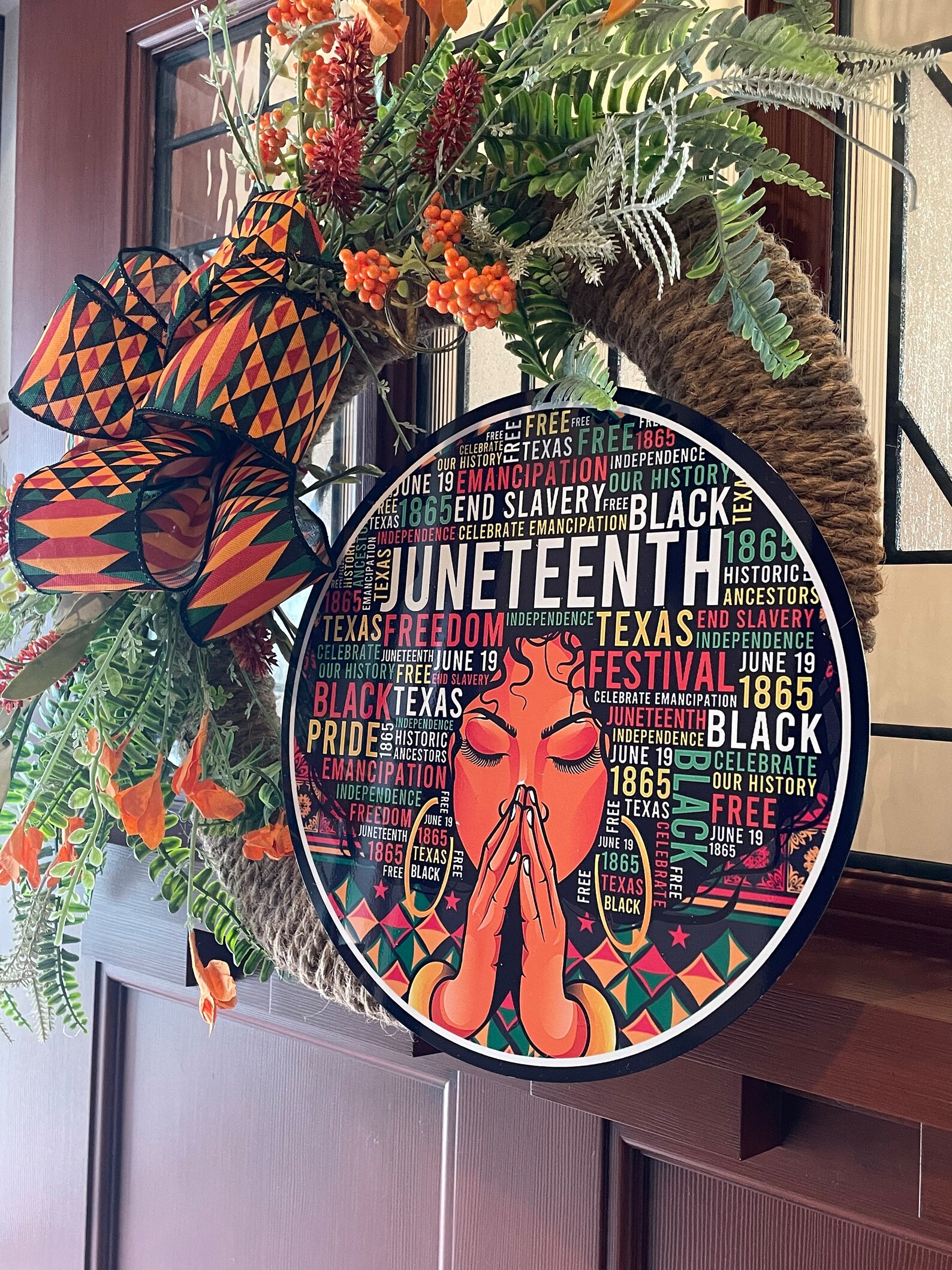 Juneteenth Wreath, Black History Juneteenth Frontdoor Wreath, Black ...