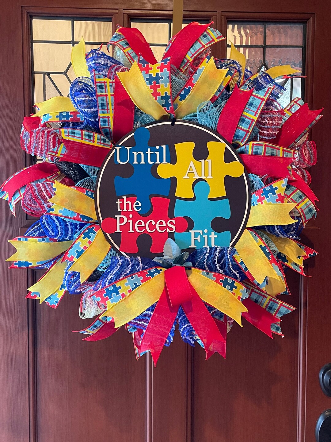 Autism Wreath, Autism Awareness Wreath, Autism Front Door Wreath ...
