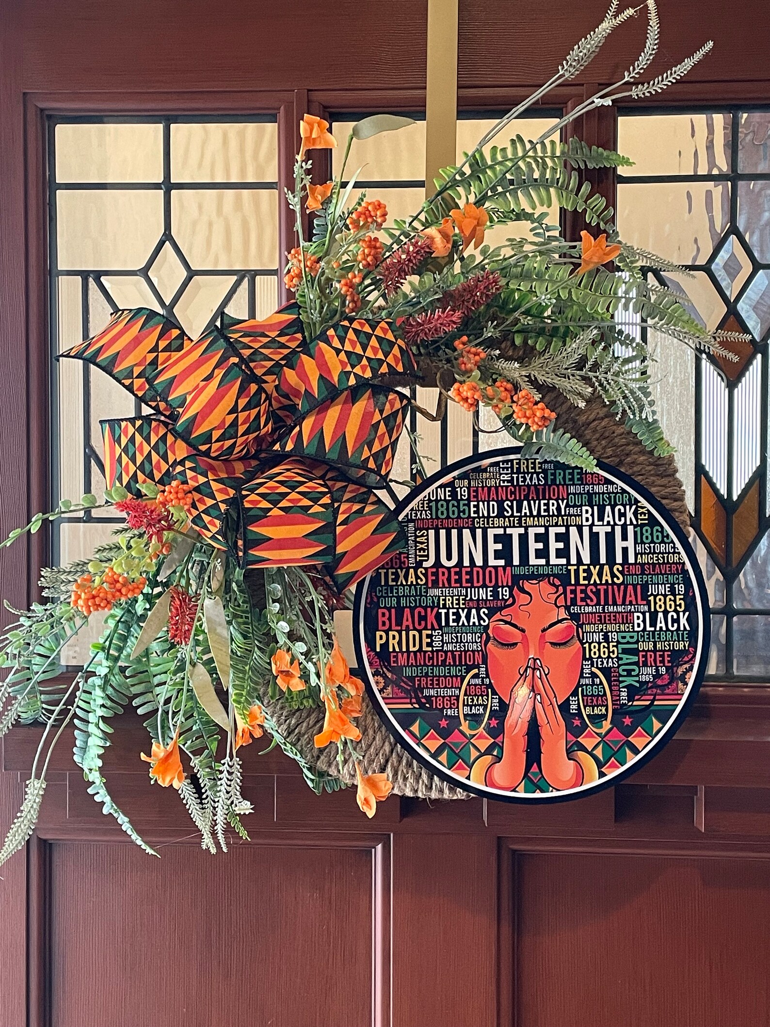 Juneteenth Wreath, Black History Juneteenth Frontdoor Wreath, Black ...