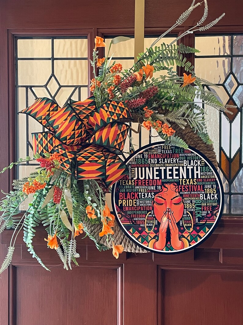 Juneteenth Wreath, Black History Juneteenth Frontdoor Wreath, Black ...