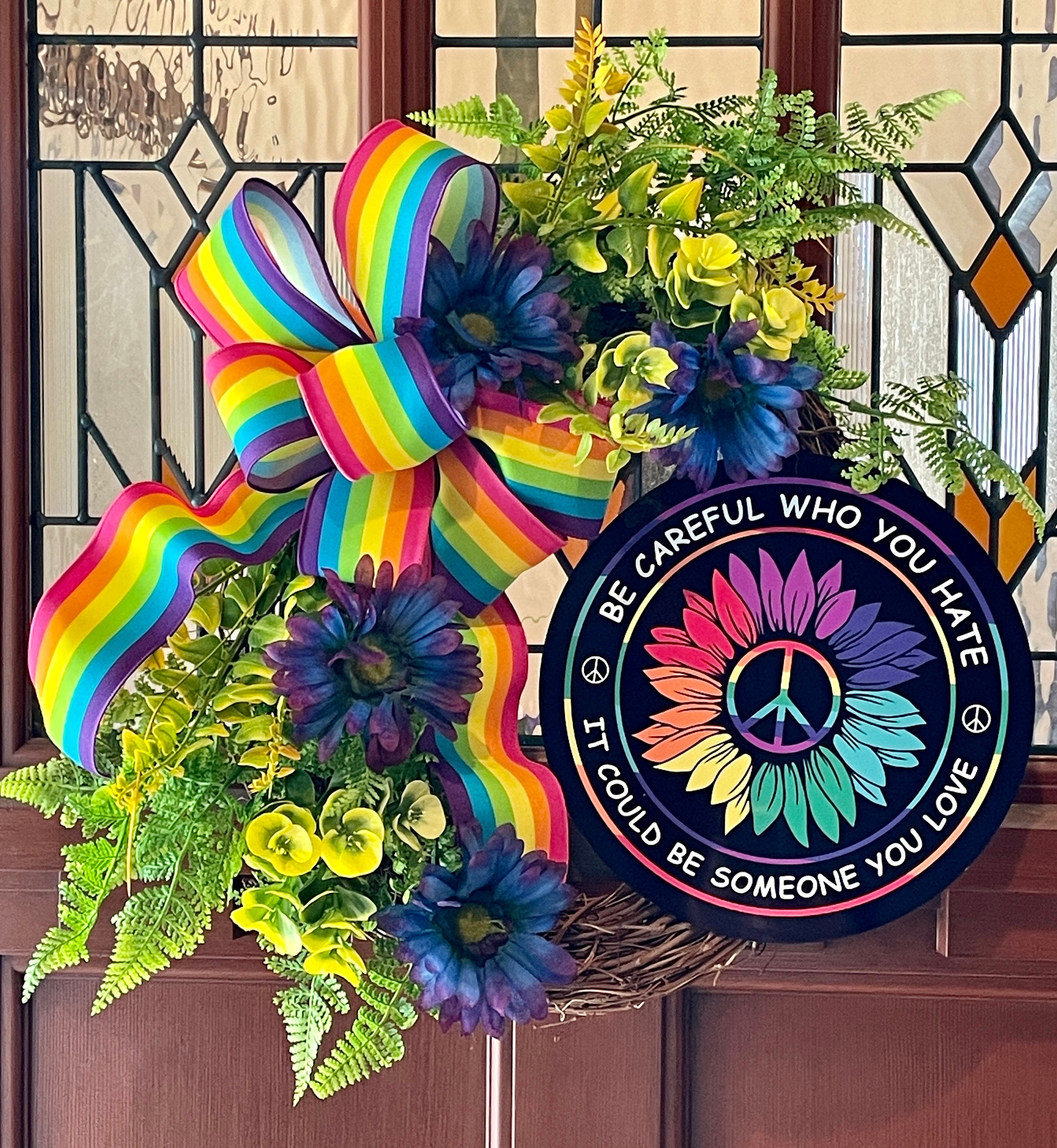 Pride Wreath, LGBTQ Wreath,rainbow Wreath, Gay Pride Wreath, Everyday ...