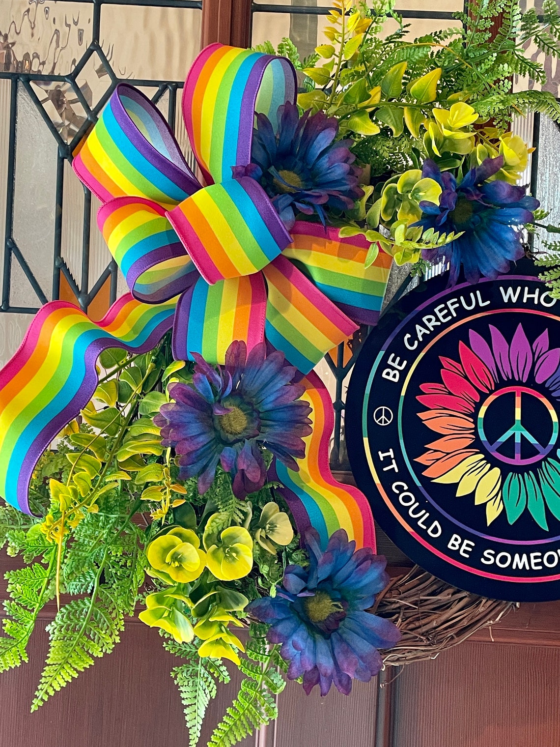 Pride Wreath, LGBTQ Wreath,rainbow Wreath, Gay Pride Wreath, Everyday ...