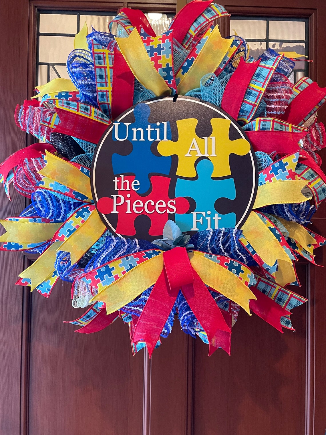 Autism Wreath, Autism Awareness Wreath, Autism Front Door Wreath ...