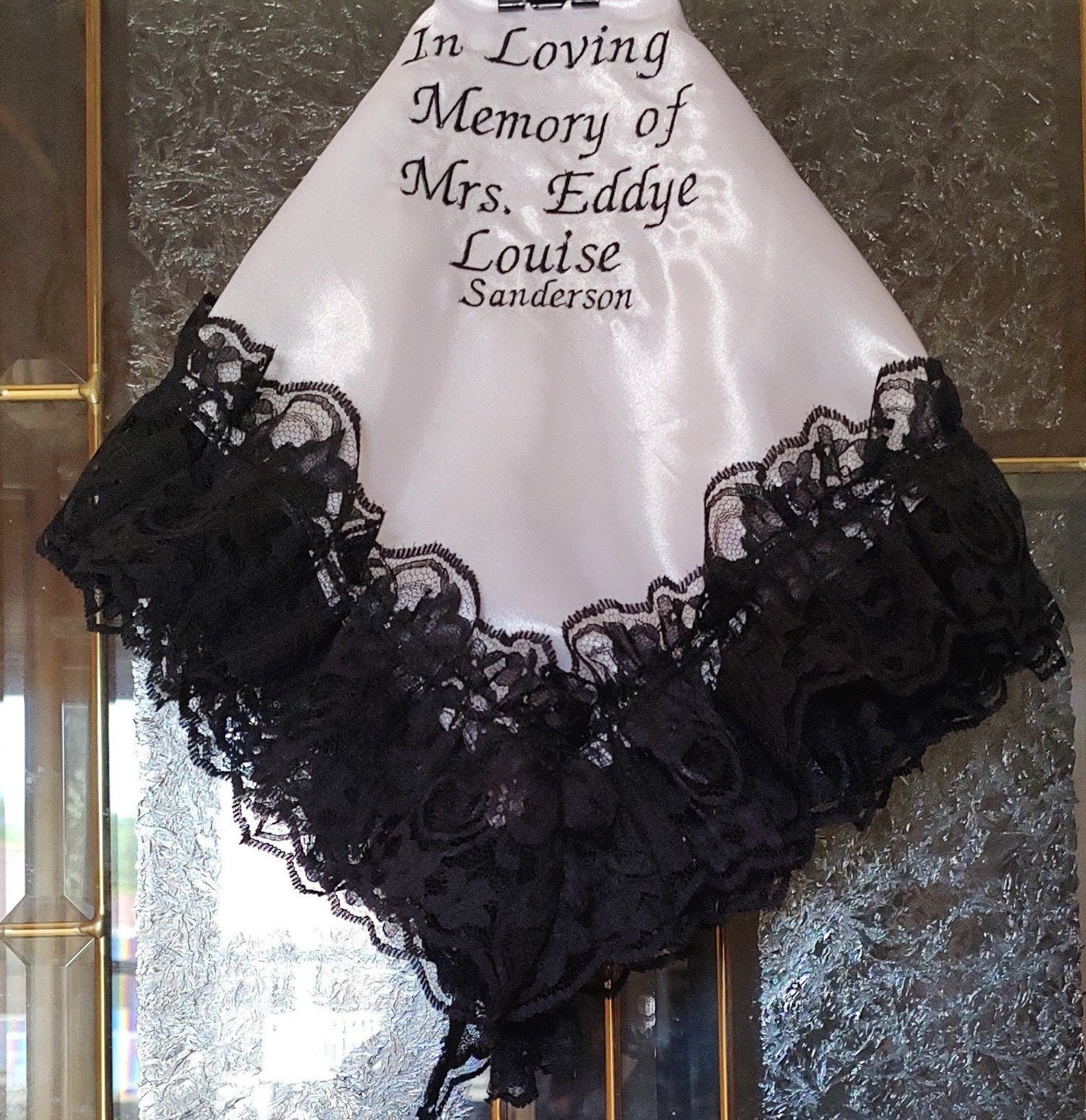 Satin Lace Lap Scarf With Embroidery - Etsy