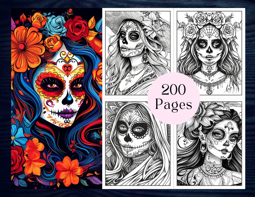 COLORING BOOK - Sugar Skull Girls | Sugar Skull Coloring Pages | Day of ...