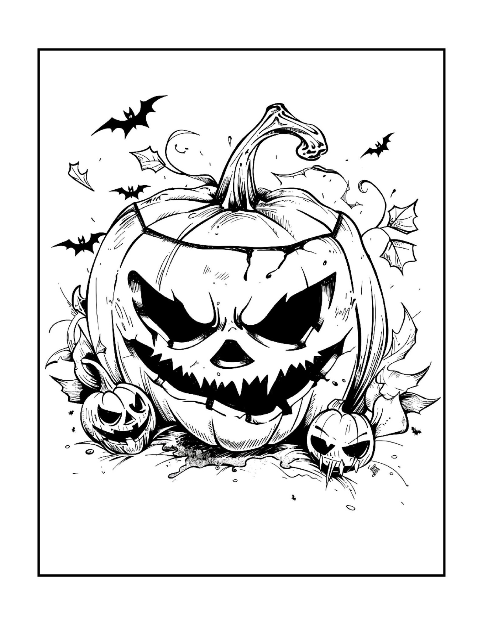 Printable Creepy Spooky Jack-o-lantern Coloring Book With 60 Pages for ...