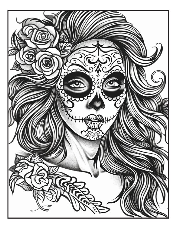 COLORING BOOK - Sugar Skull Girls | Sugar Skull Coloring Pages | Day of ...