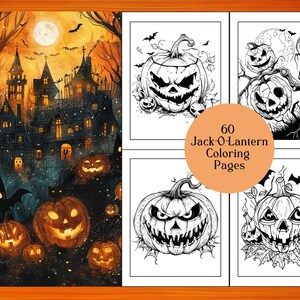 Printable Creepy Spooky Jack-o-lantern Coloring Book With 60 Pages for ...