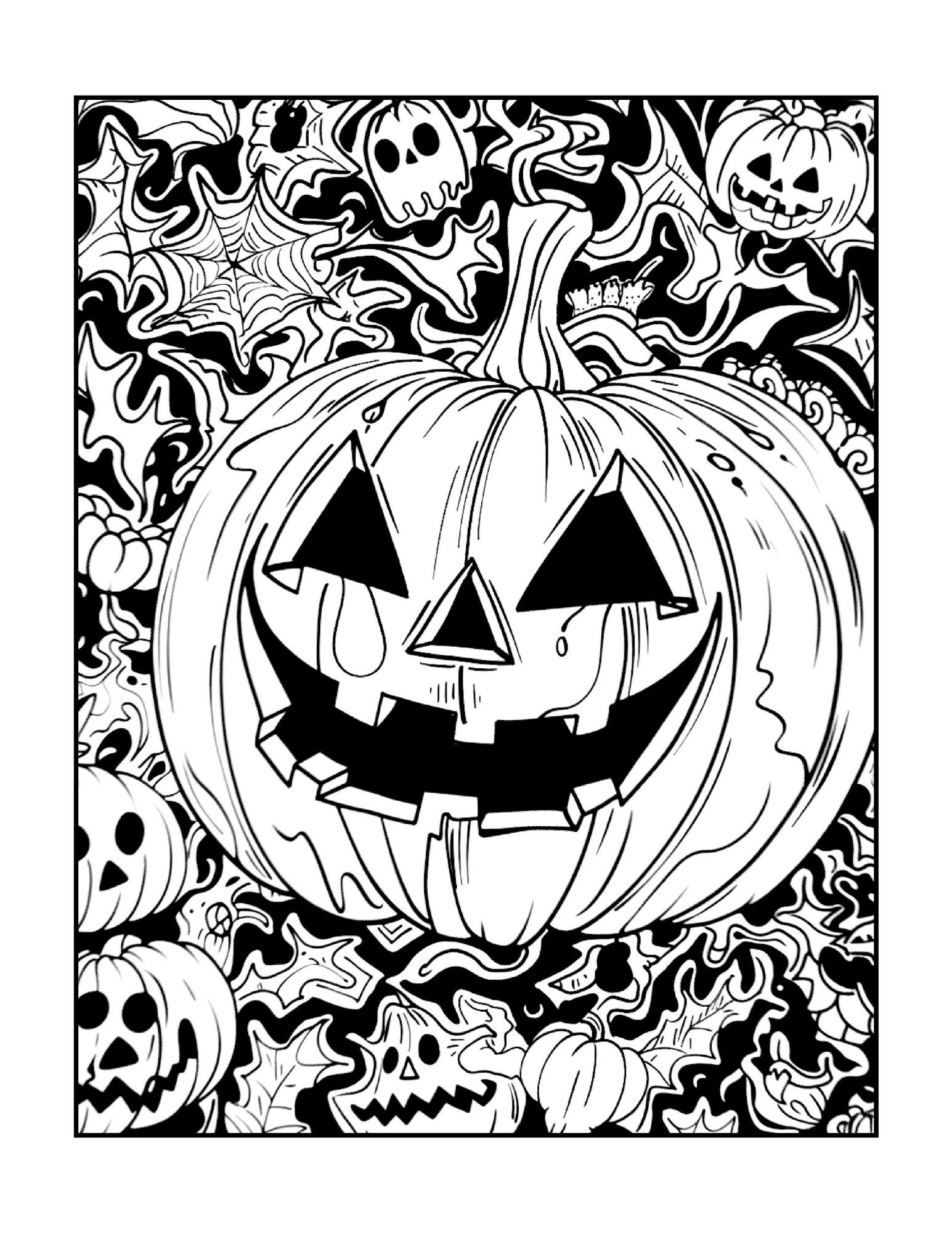 Printable Spooky Jack-o-lantern Coloring Book With 30 Pages for ...