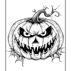 Printable Creepy Spooky Jack-o-lantern Coloring Book With 60 Pages for ...