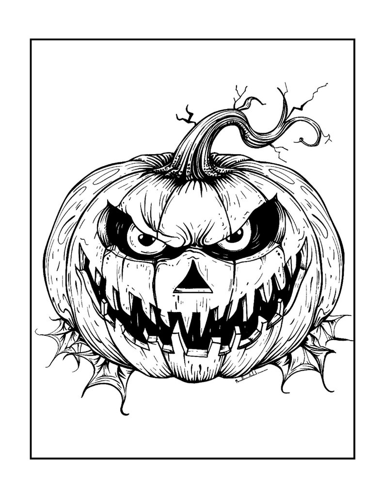 Printable Creepy Spooky Jack-o-lantern Coloring Book With 60 Pages for ...
