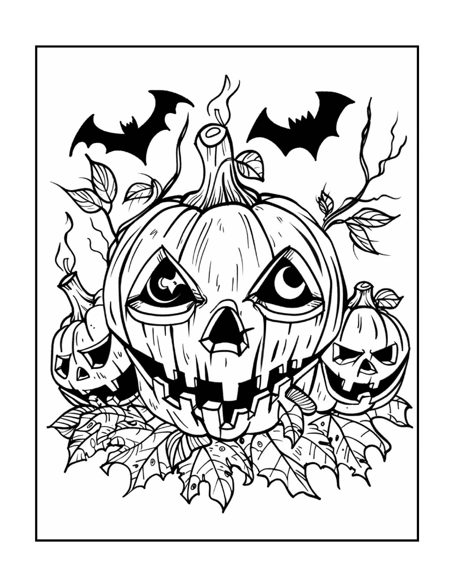 Printable Creepy Spooky Jack-o-lantern Coloring Book With 60 Pages for ...