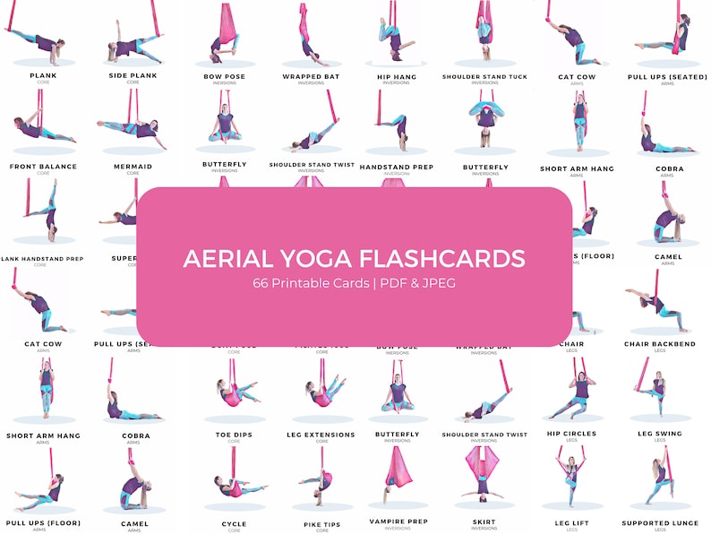 Aerial Yoga Flashcards - Printable - Etsy