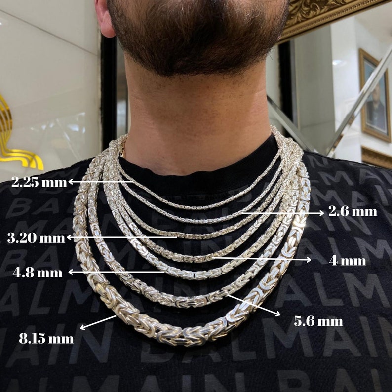 925 Sterling Silver King Viking Bali Chain Necklace for Men, King ...