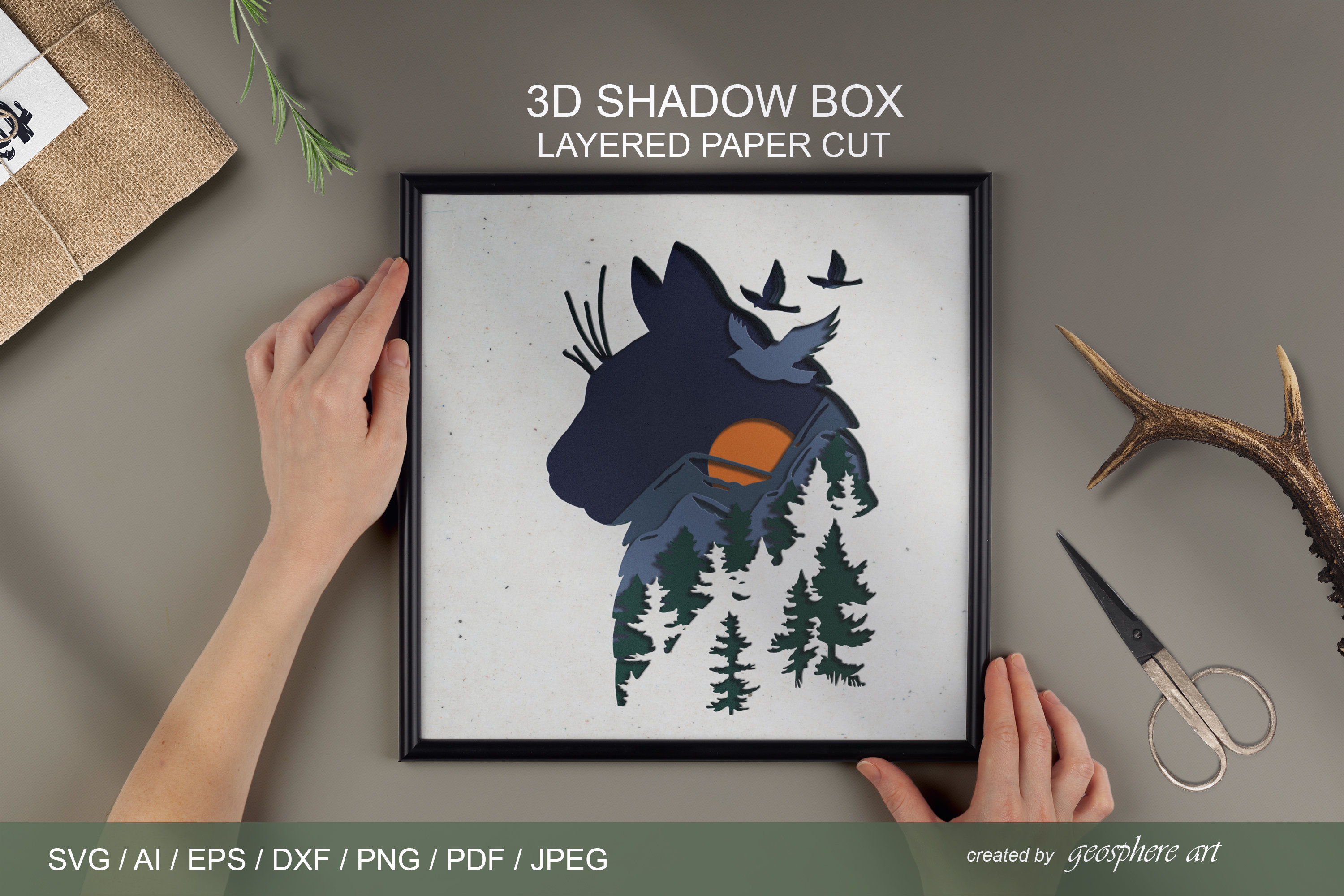 3D Cat Silhouette Shadow Box. Layered Papercut Svg / DXF / EPS / AI - Etsy