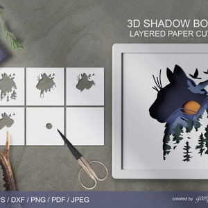 3D Cat Silhouette Shadow Box. Layered Papercut Svg / DXF / EPS / AI - Etsy