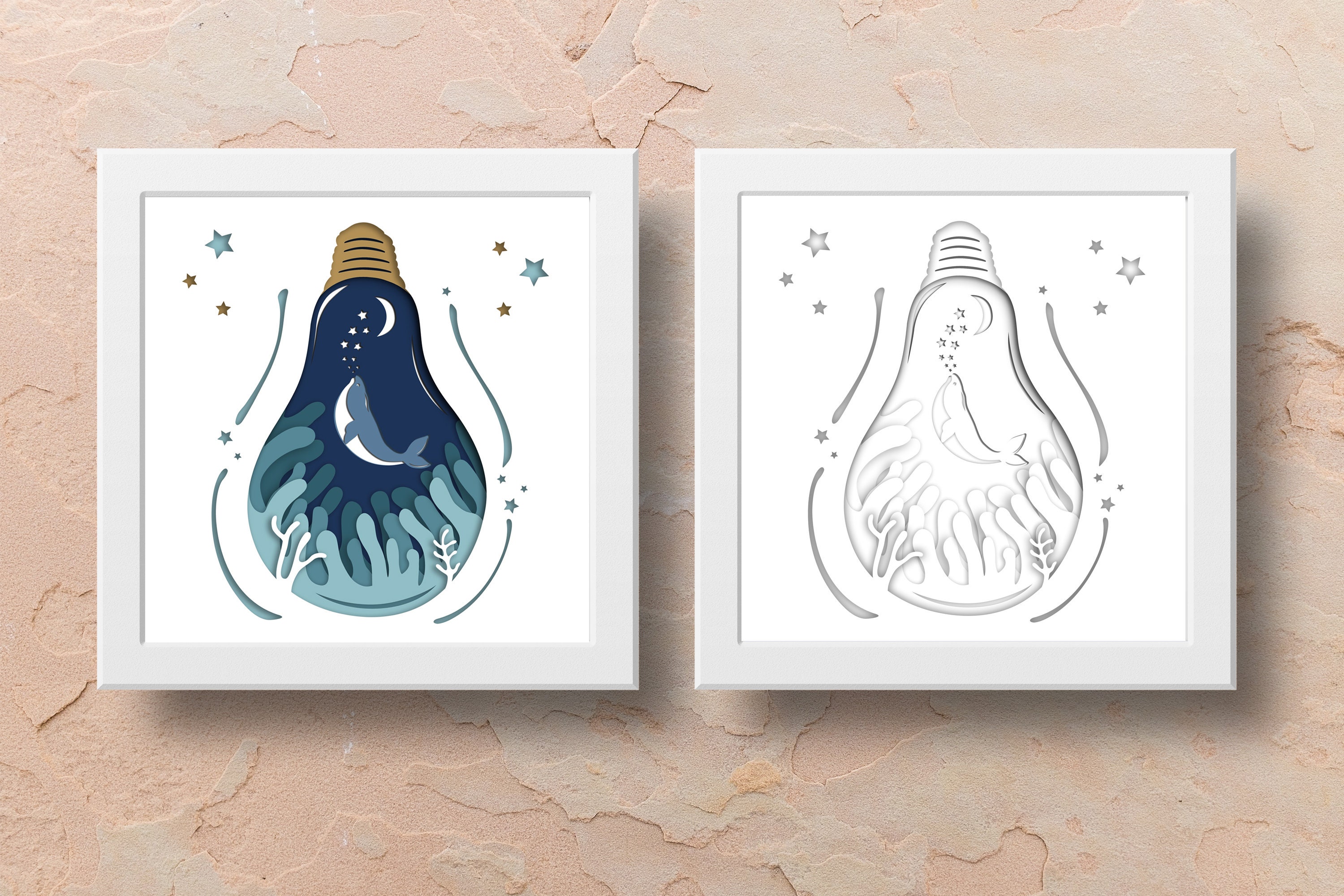 Whale 3D Shadow Box SVG SVG Files for Cricut - Etsy UK