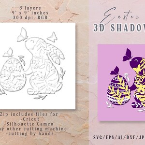 Easter Bunny Layered Papercut SVG / Egg 3D Shadow Box - Etsy