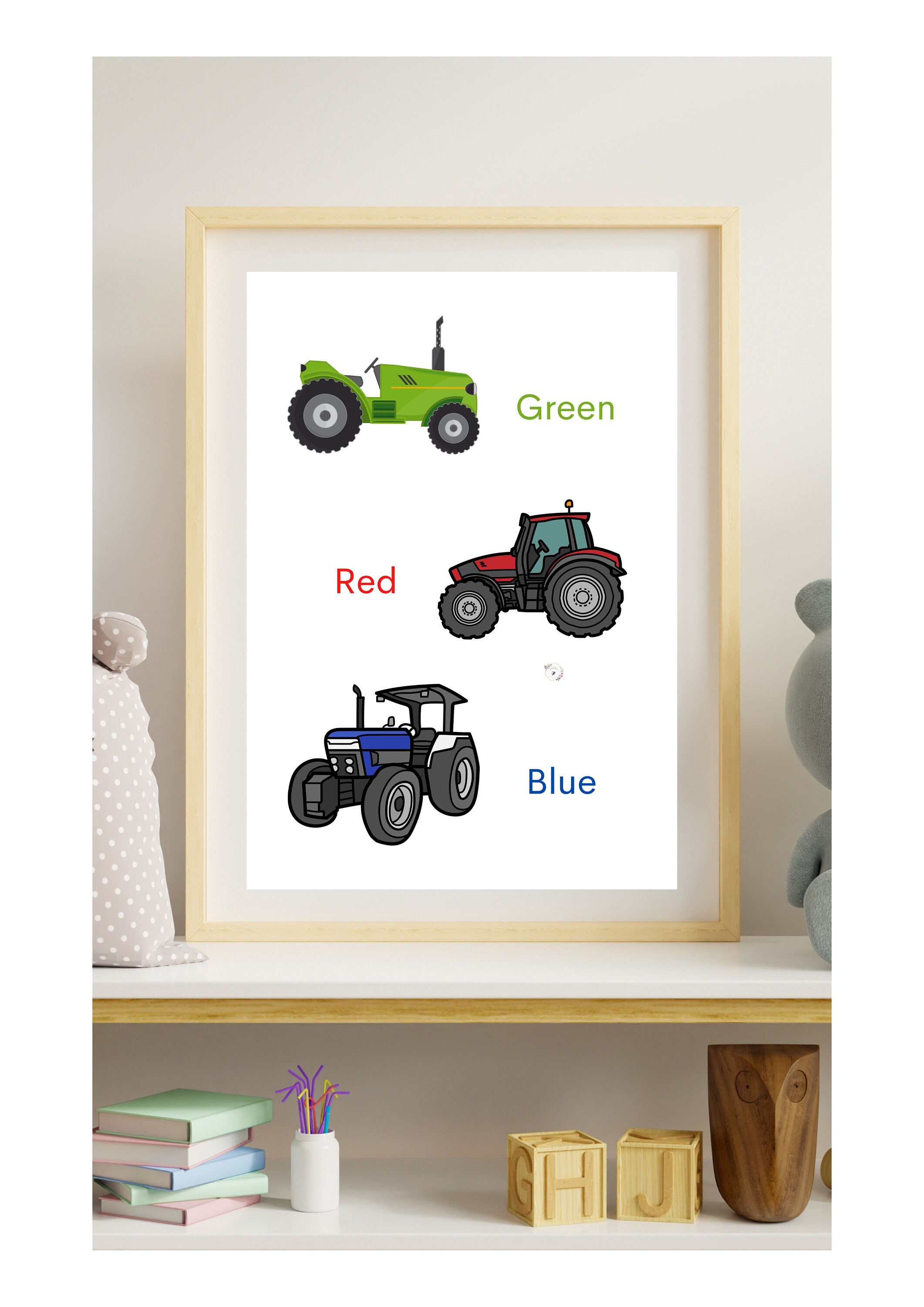 Colours Tractors Kids Poster Print - Etsy