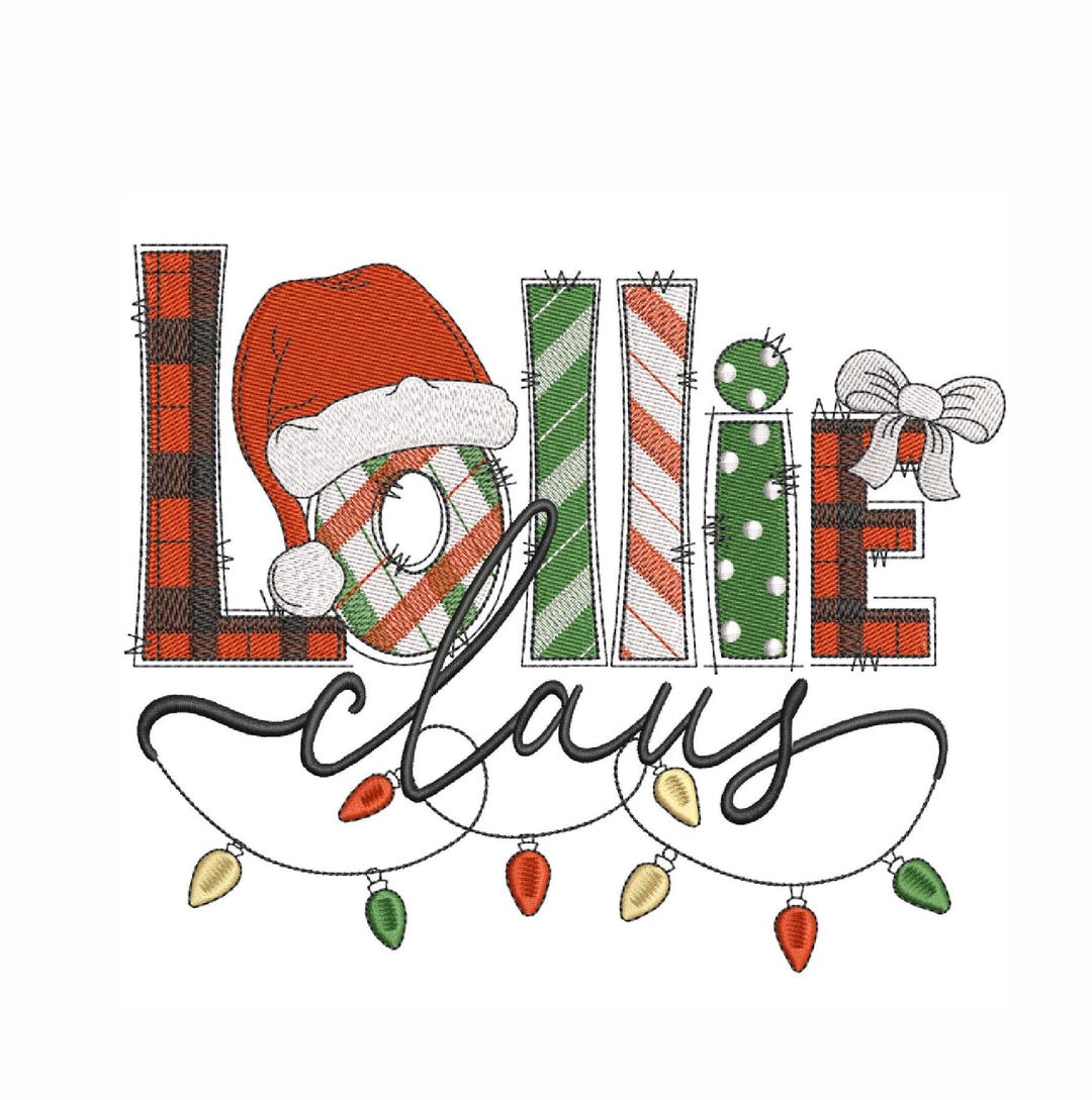 Lollie Claus Embroidery Design, Christmas Machine Embroidery Design, 5 ...