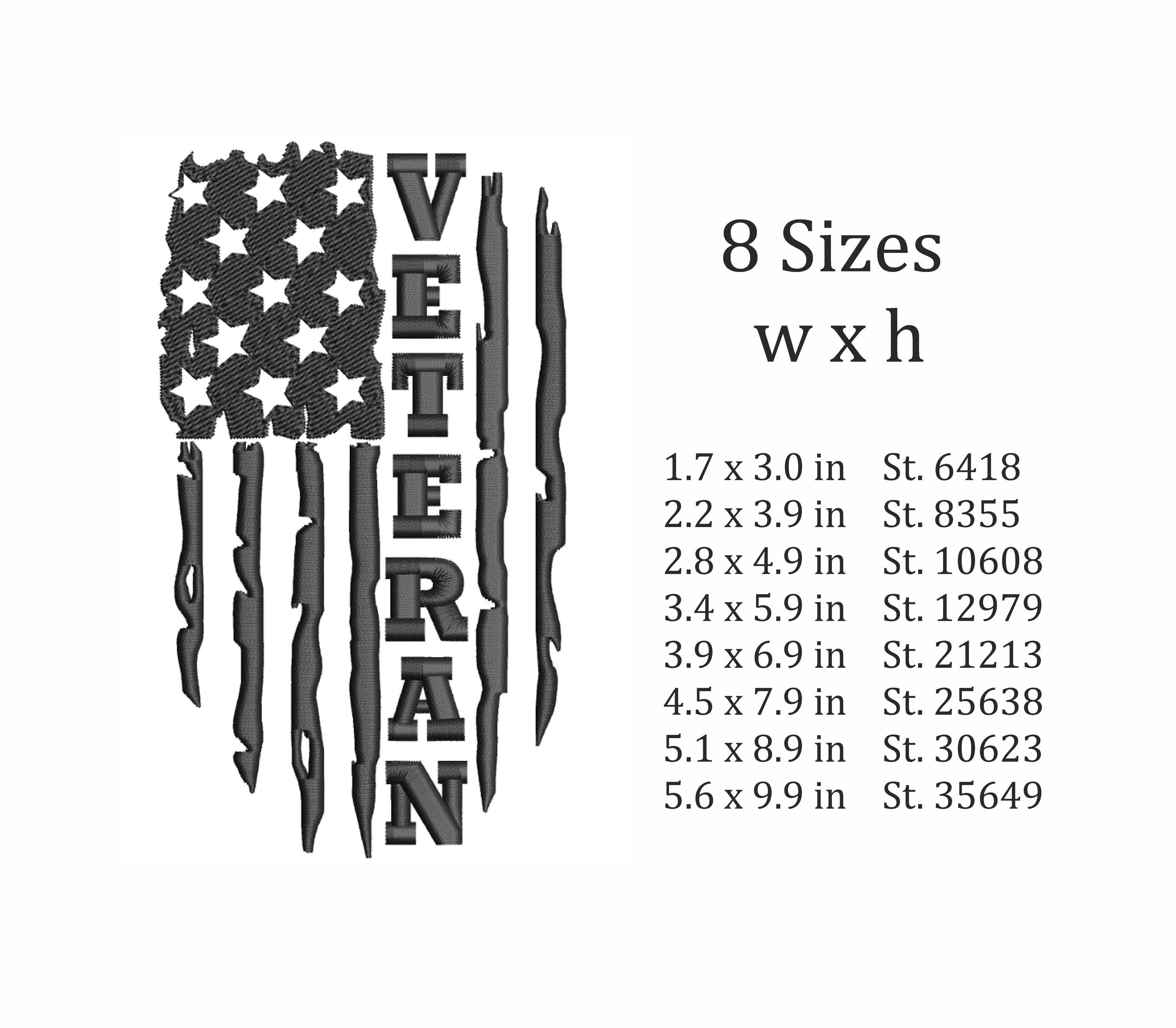Veteran Flag Machine Embroidery Design: Patriotic USA (instant Download ...