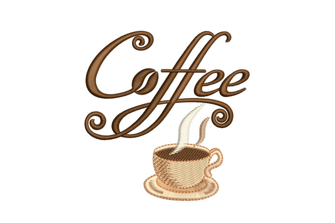 Coffee Cap Machine Embroidery Design, 6 Sizes, Instant Download. - Etsy