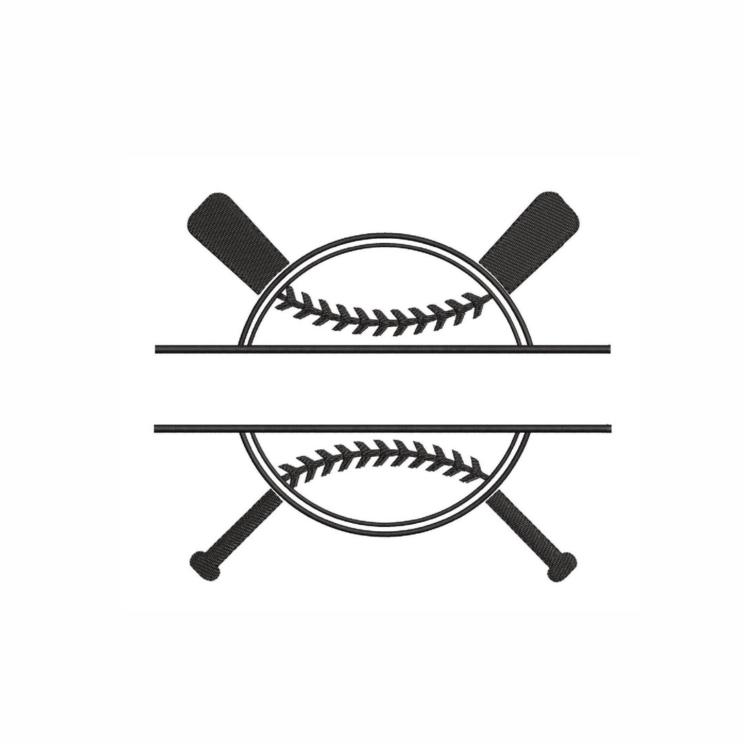 Baseball Split Embroidery Design, Baseball Name Embroidery, 6 Sizes ...