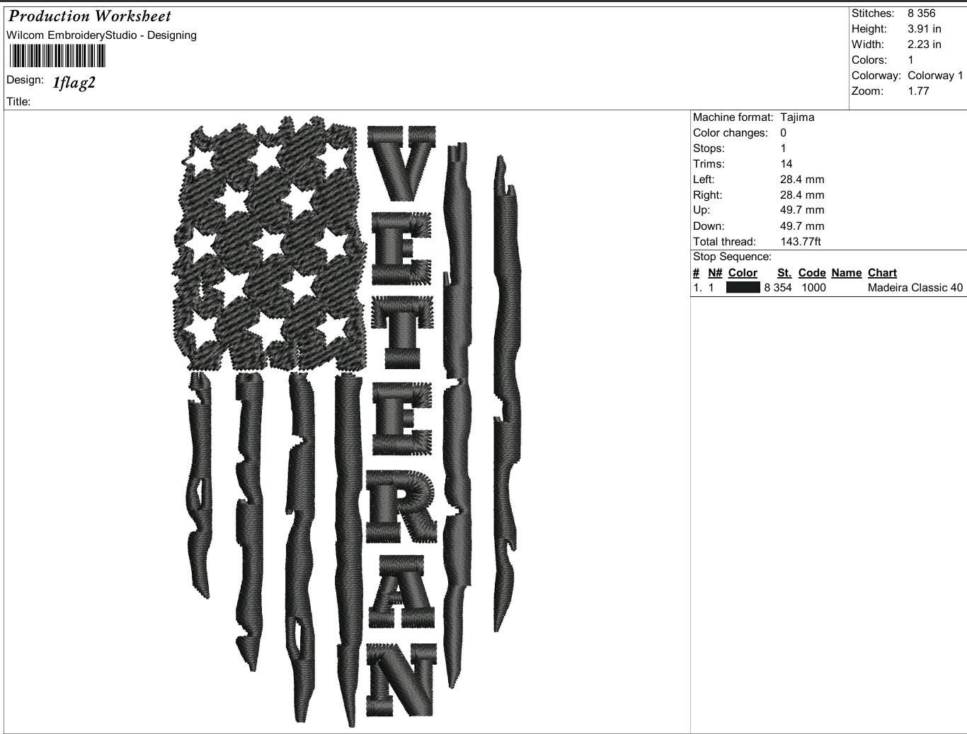 Veteran Flag Machine Embroidery Design: Patriotic USA (instant Download ...