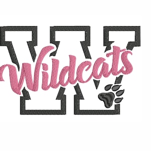 Wildcats Machine Embroidery Design, Cat Wildlife, Mascot Embroidery, 8 ...