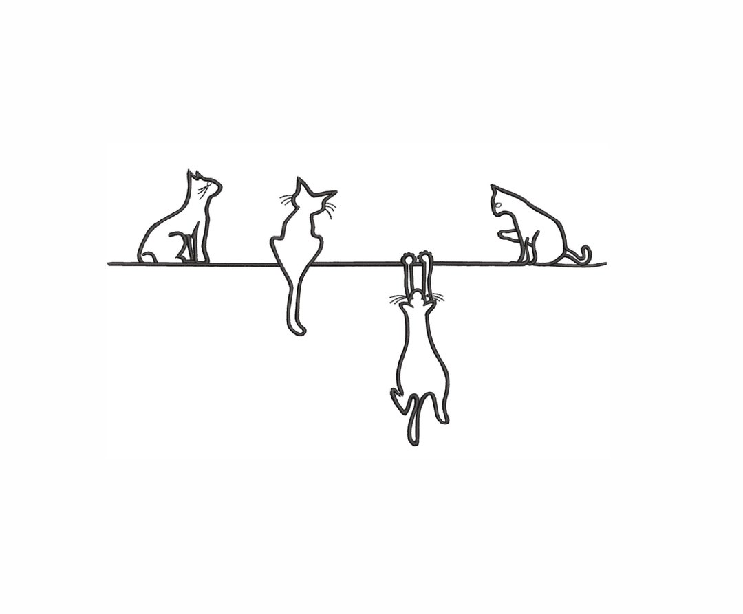 Cats Machine Embroidery Design, 8 Sizes. - Etsy
