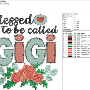 Blessed to Be Called Gigi Embroidery Design, 6 Sizes. - Etsy