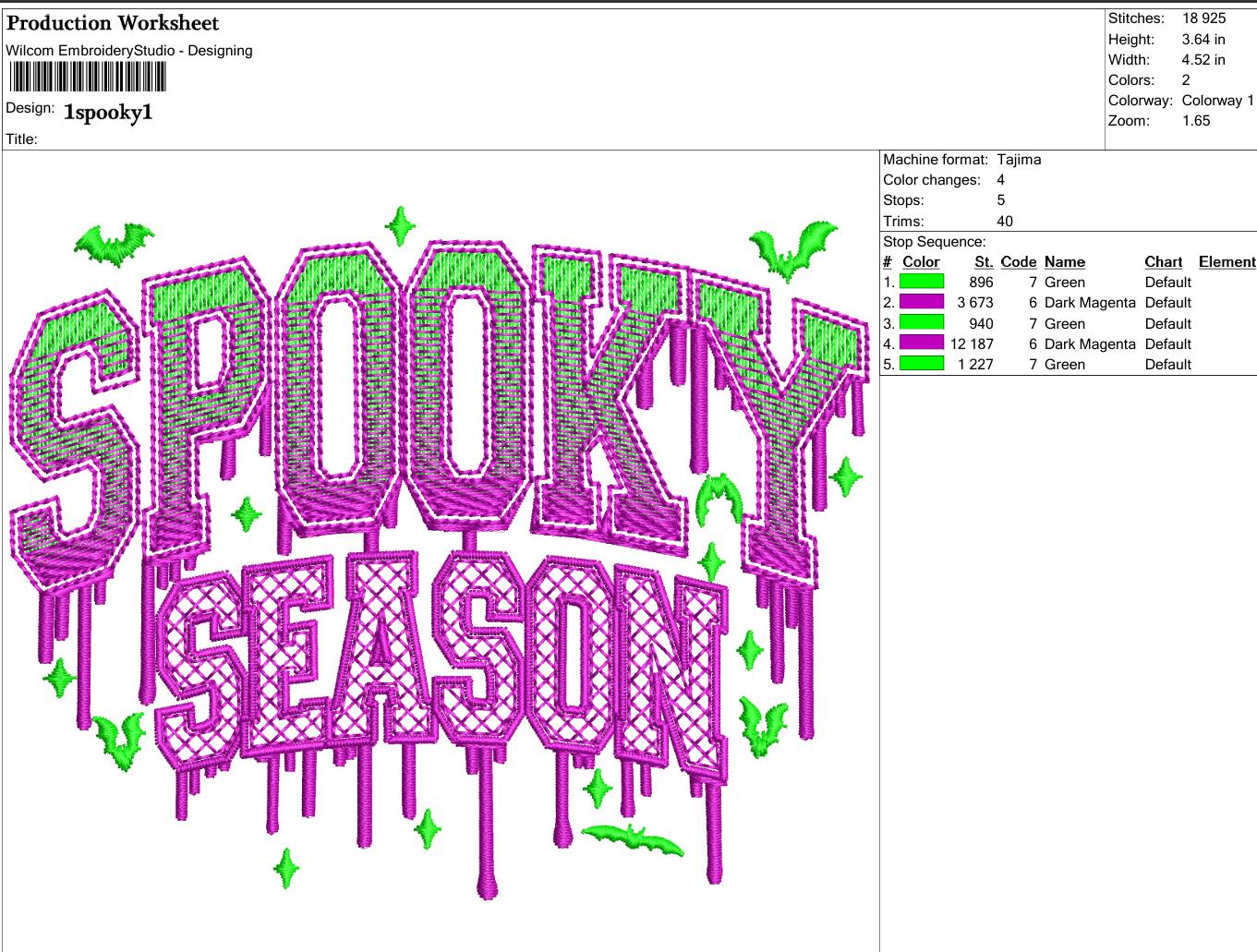 Spooky Season Dripping Letters Embroidery Design – Halloween Machine ...