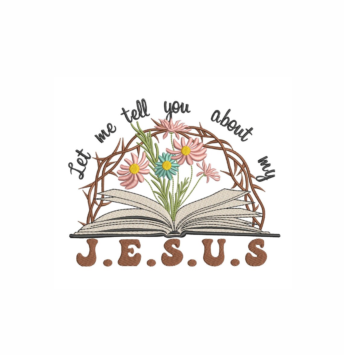 Jesus Floral Cross Machine Embroidery Design (6 Sizes) - Etsy