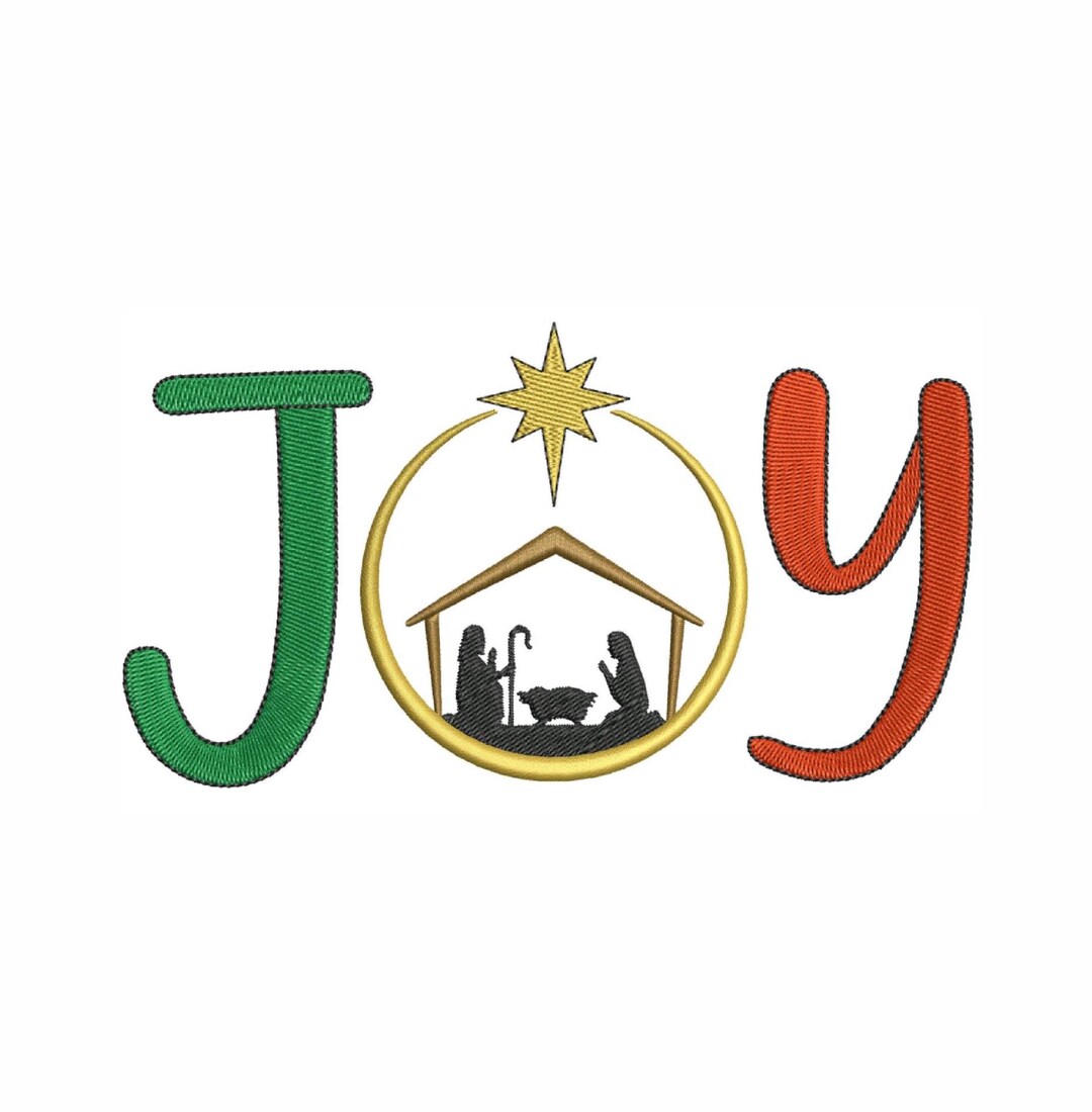 Joy Nativity Scene Machine Embroidery Design (digital Download) - Etsy ...