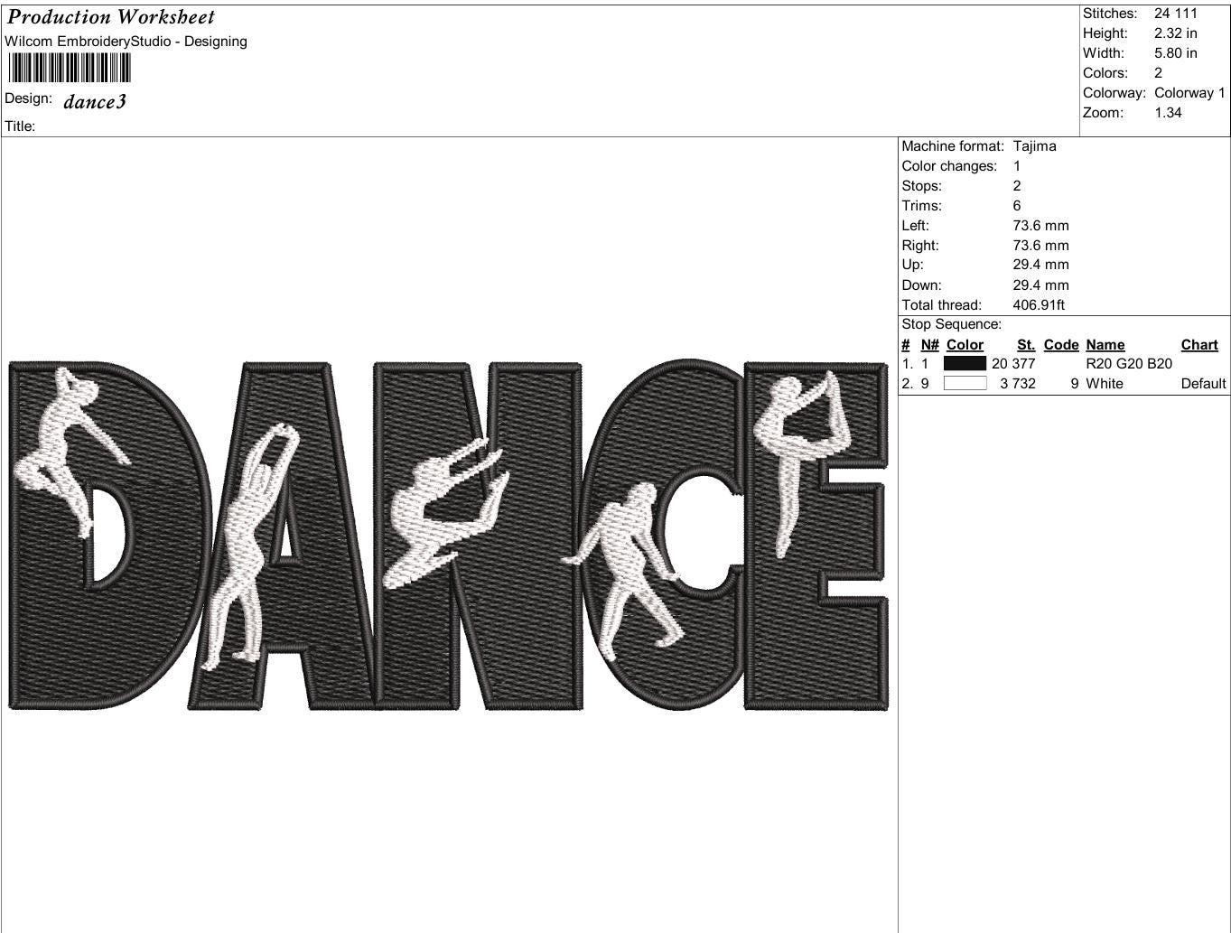 Dance Embroidery Design, 4 Sizes, Instant Download. - Etsy