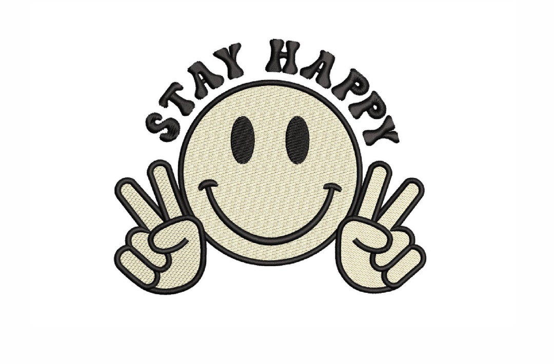 Happy Smile Embroidery Design, 5 Sizes, Instant Download. - Etsy