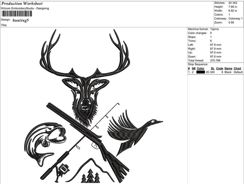 Deer and Duck Hunting Embroidery Design: 6 Sizes (instant Download) - Etsy