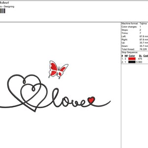 Heart Embroidery Design, Love Embroidery Design, 4 Sizes, Instant ...