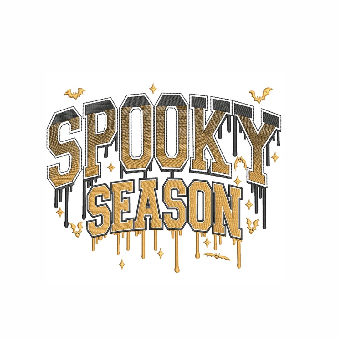 Spooky Season Dripping Letters Embroidery Design – Halloween Machine ...