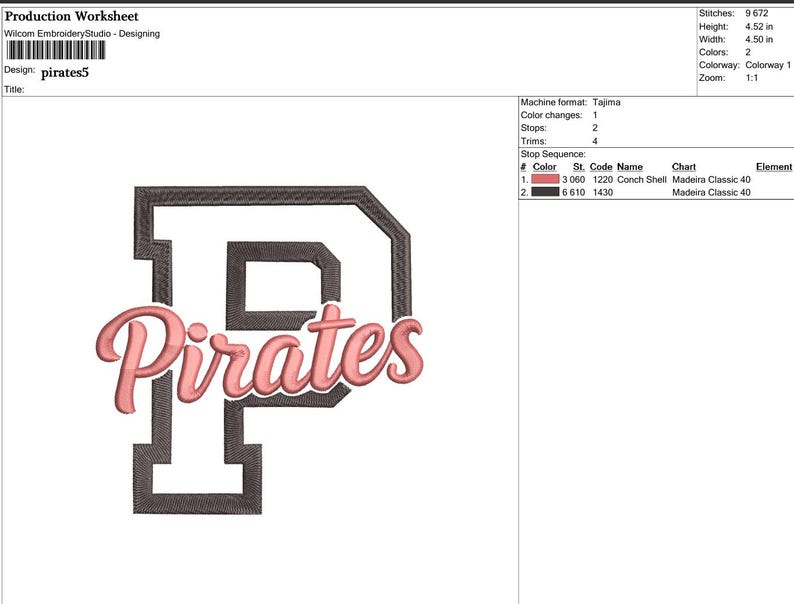Pirates Machine Embroidery Design, Mascot Embroidery, 5 Sizes. - Etsy