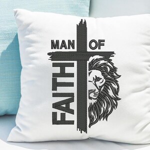Man of Faith Lion Embroidery Design: Bible Verse (instant Download) - Etsy