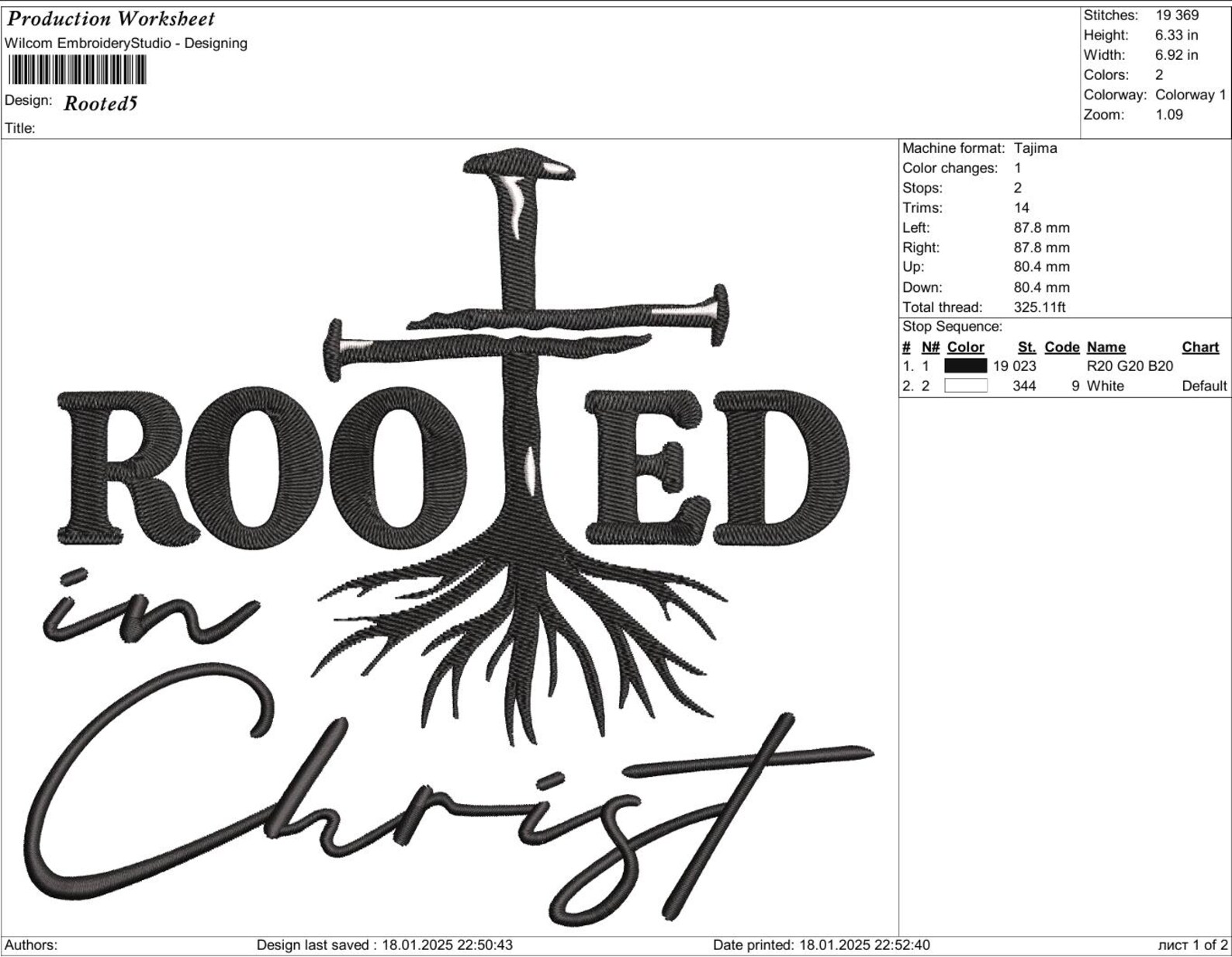 Rooted in Christ Embroidery Design: Christian Cross (digital Download ...
