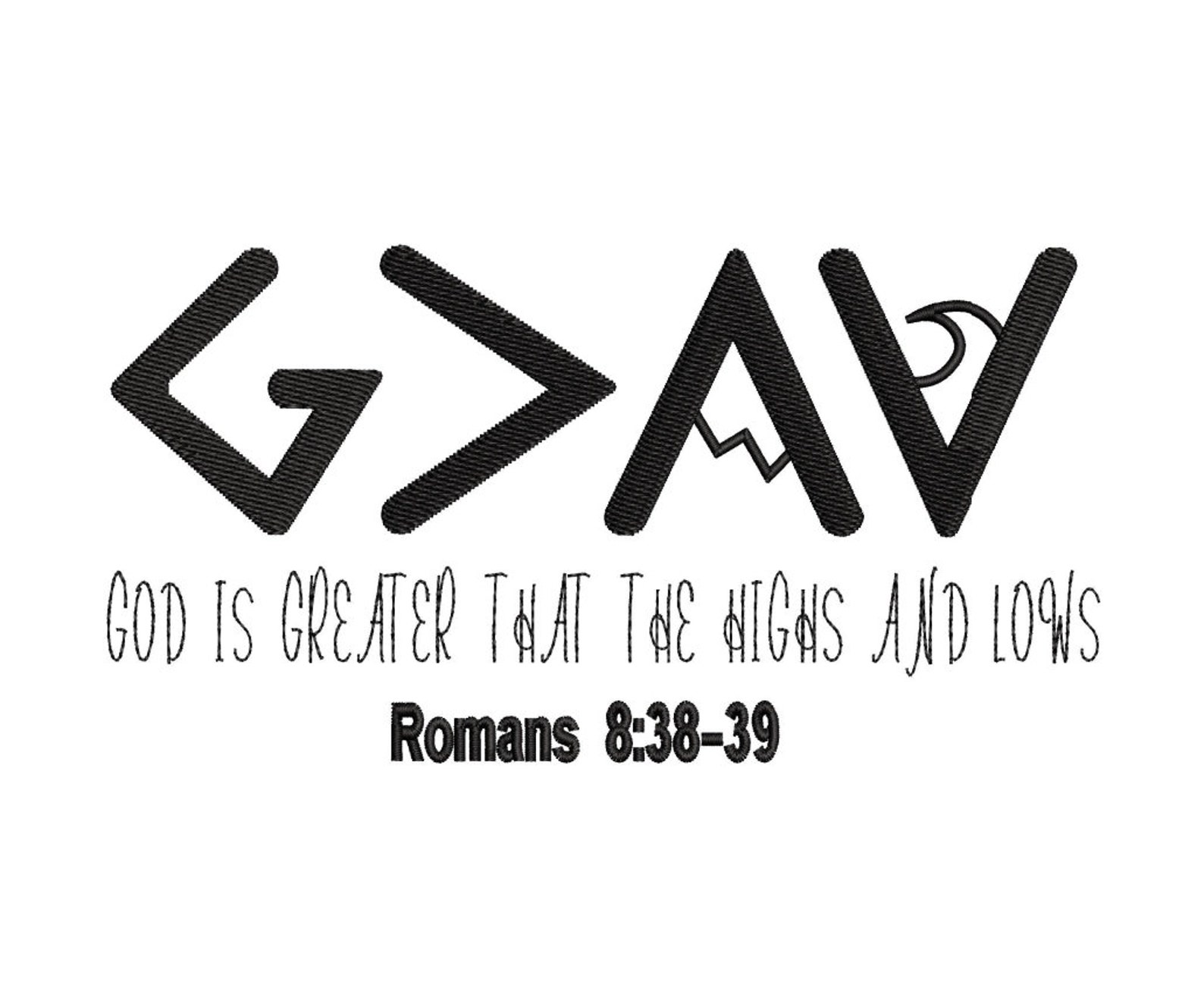 God is Greater Machine Embroidery Design: Christian Faith (digital ...