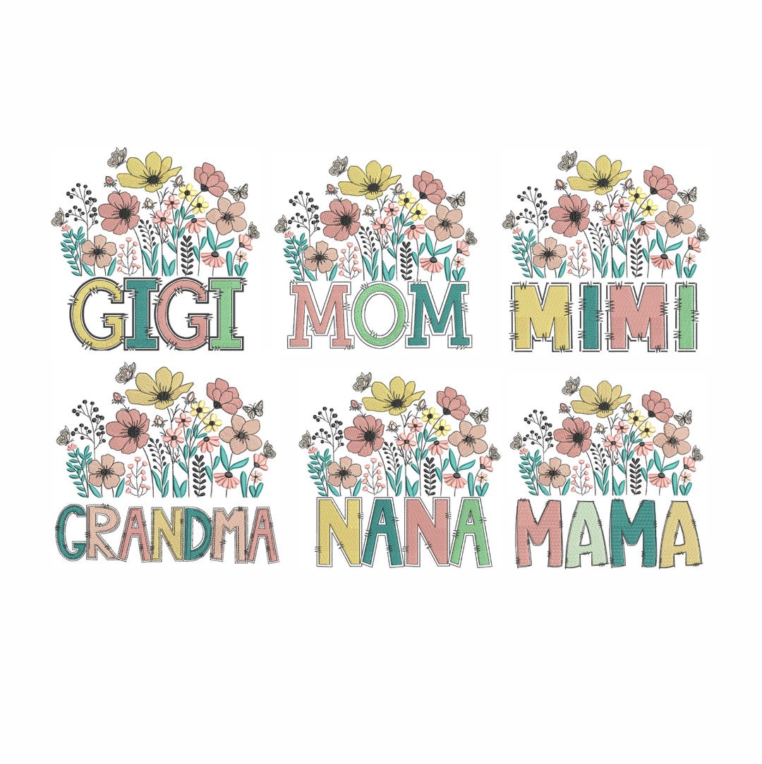 Mom Machine Embroidery Design, Mother's Day Embroidery Design, Floral ...