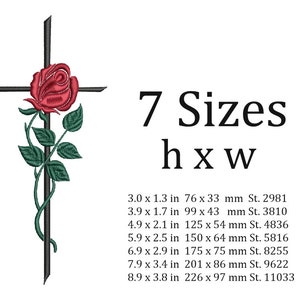 Cross With Rose Machine Embroidery Design, Jesus Christian, Cross ...