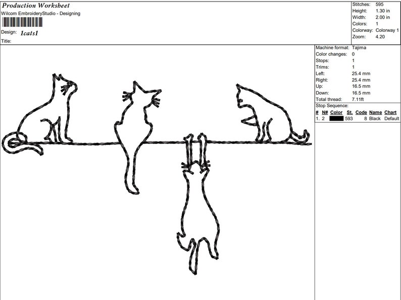 Cats Machine Embroidery Design, 8 Sizes. - Etsy